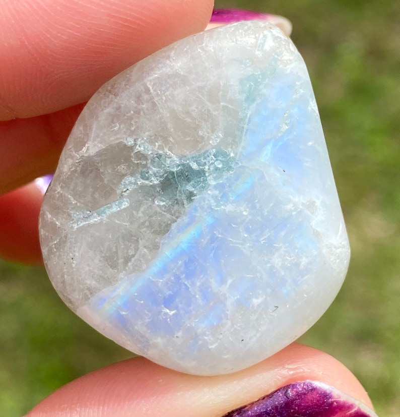 Large Rainbow Moonstone Tumbled Stones Moonstone Tumble - Etsy