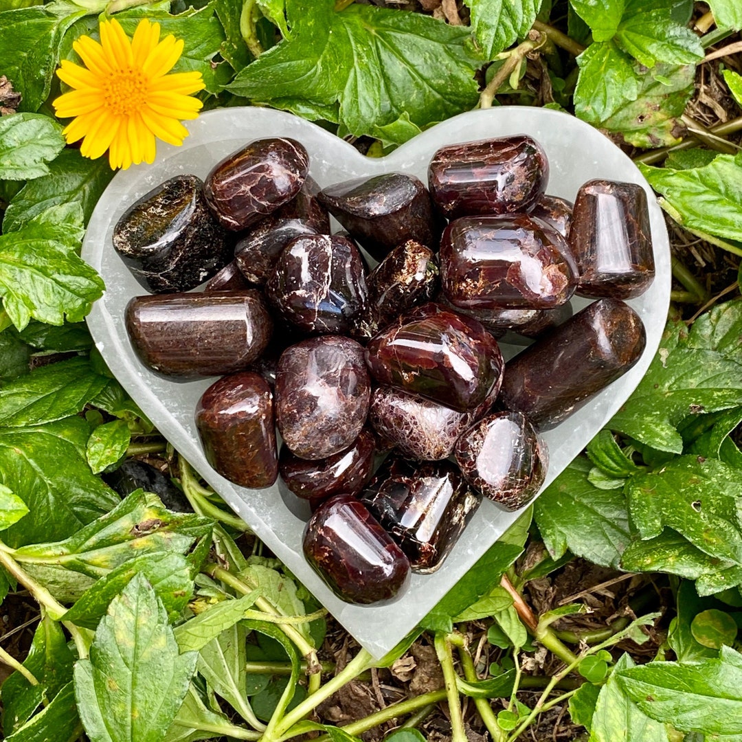 Garnet, Garnet Tumbled Stone, Garnet Tumble Stone, Red Garnet, Polished ...