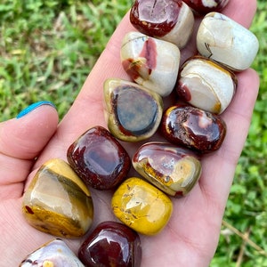 Mookaite Jasper Tumbled Stone, Mookaite Tumble, Jasper, Crystal, Pocket, Palm, Crystal Grid ...