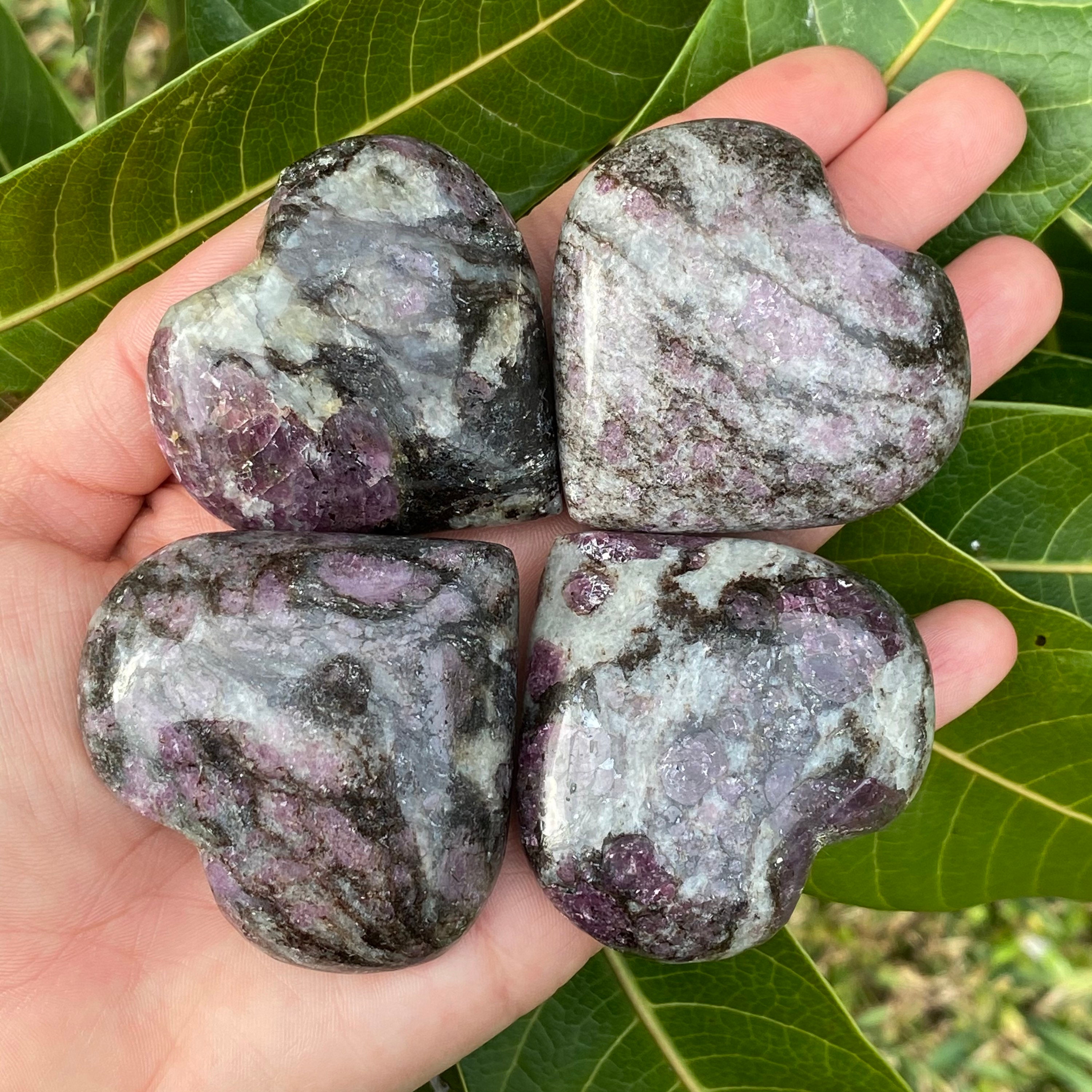 Pink Garnet Hearts Garnet Crystal Hearts Pink Garnet | Etsy