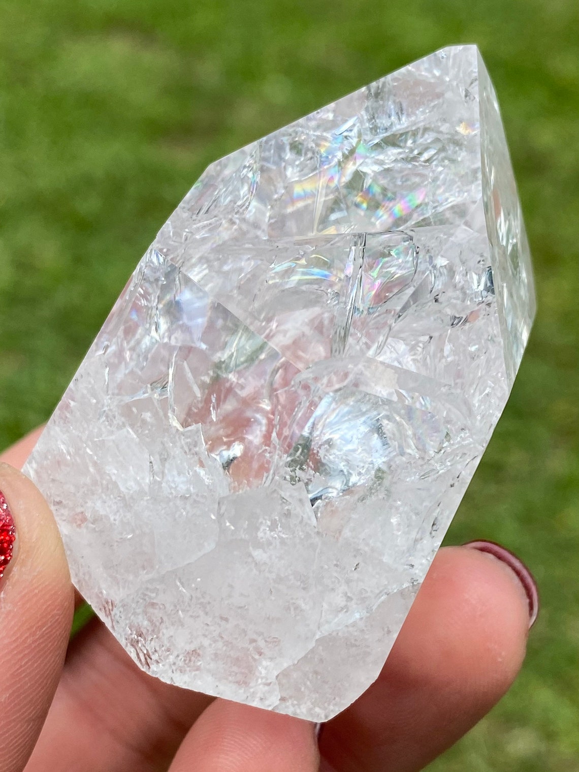 Rainbow Quartz Rainbow Clear Quartz Crackle Quartz Points - Etsy
