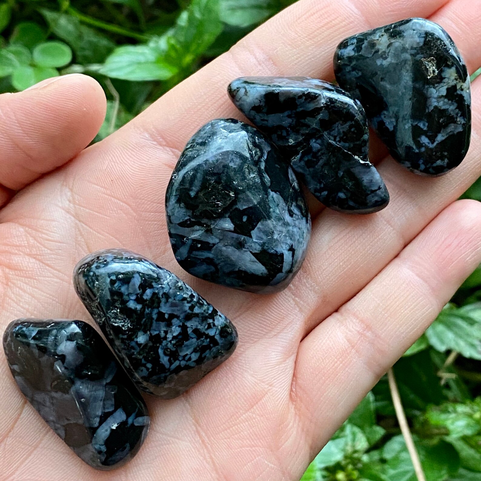 Indigo Gabbro Mystic Merlinite Indigo Gabbro Tumbled Stone | Etsy