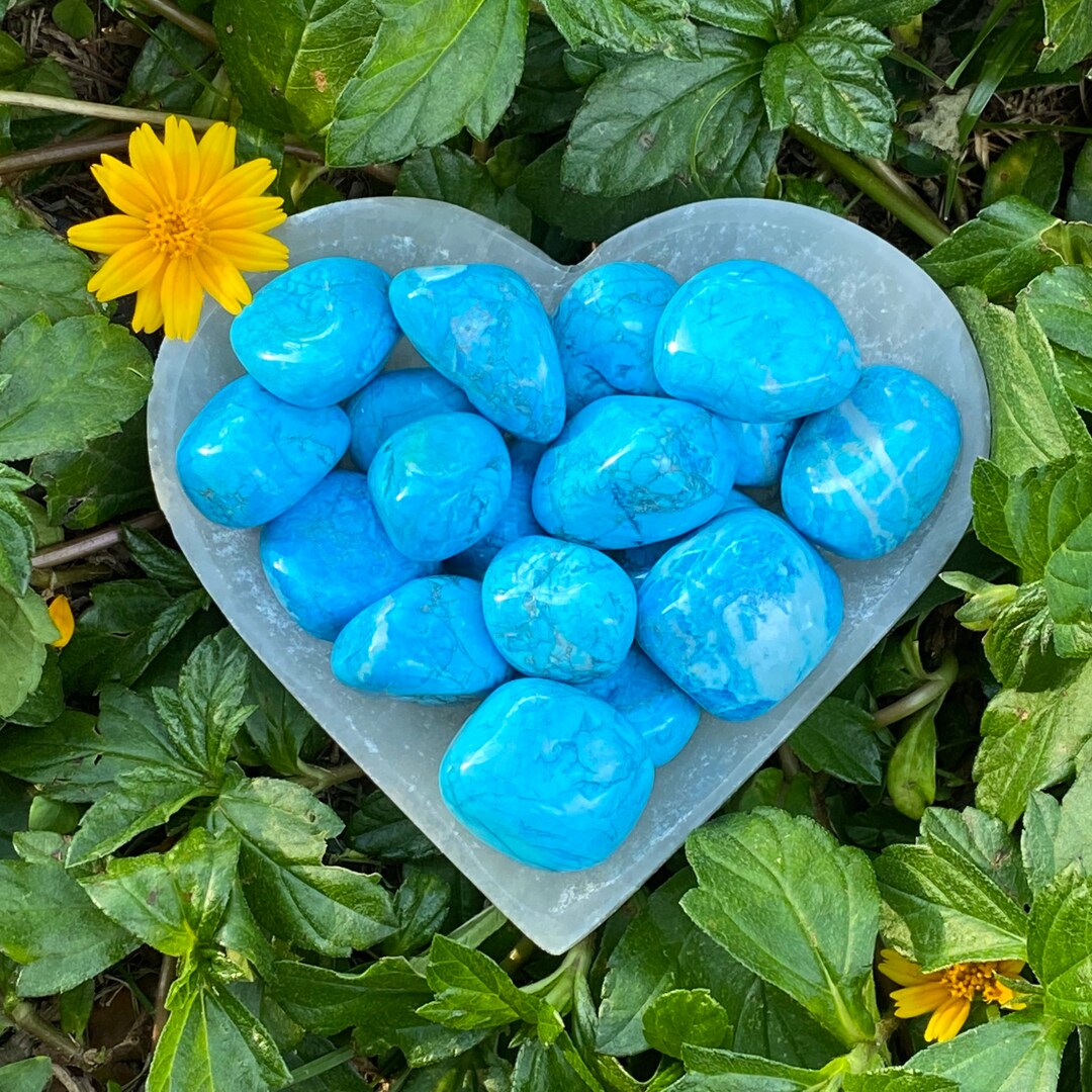 Blue Howlite, Tumbled Stone, Howlite Tumble, Crystal, Blue Howlite ...