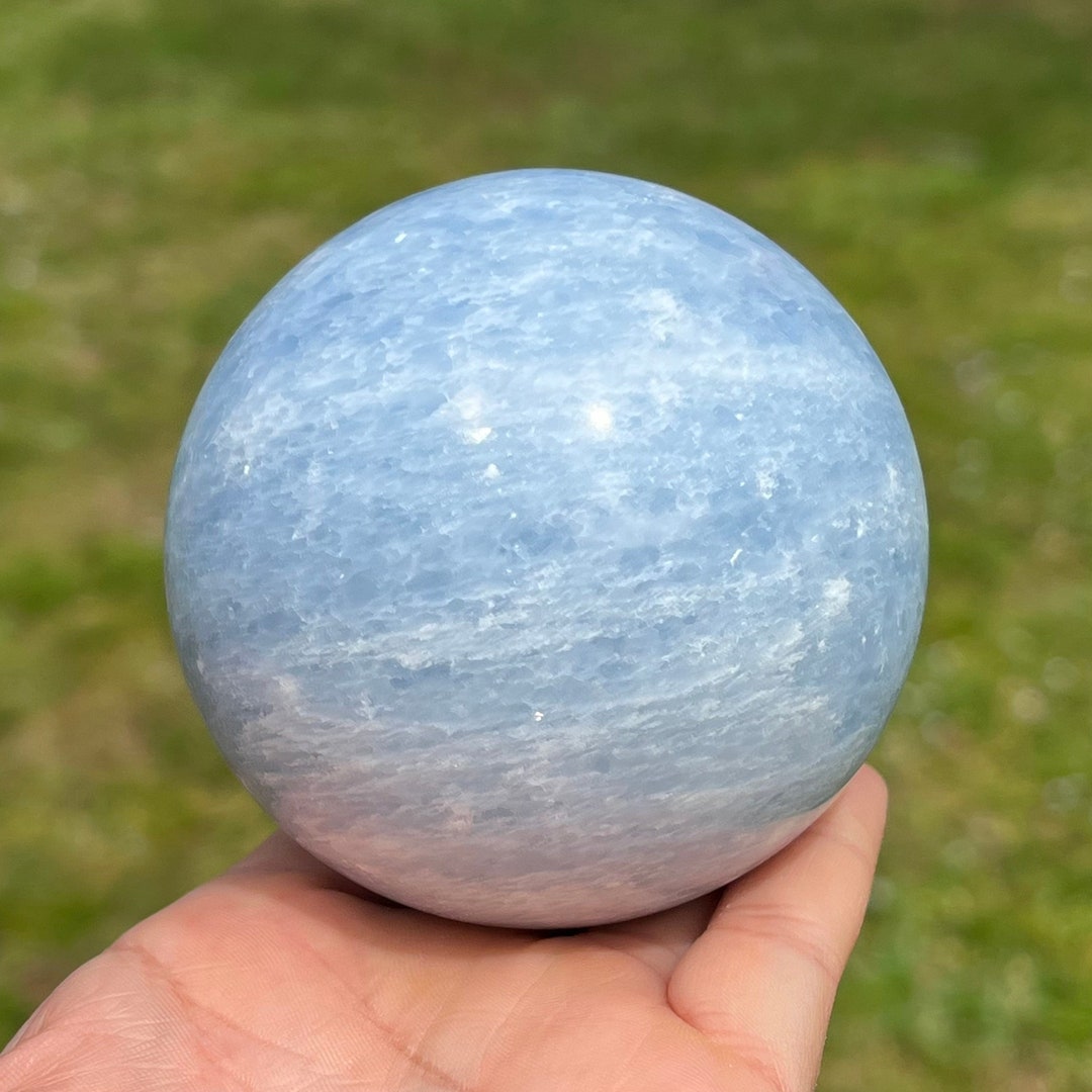 Blue Calcite Sphere: Reiki Healing Crystal Ball (3.08 Inch) - Etsy