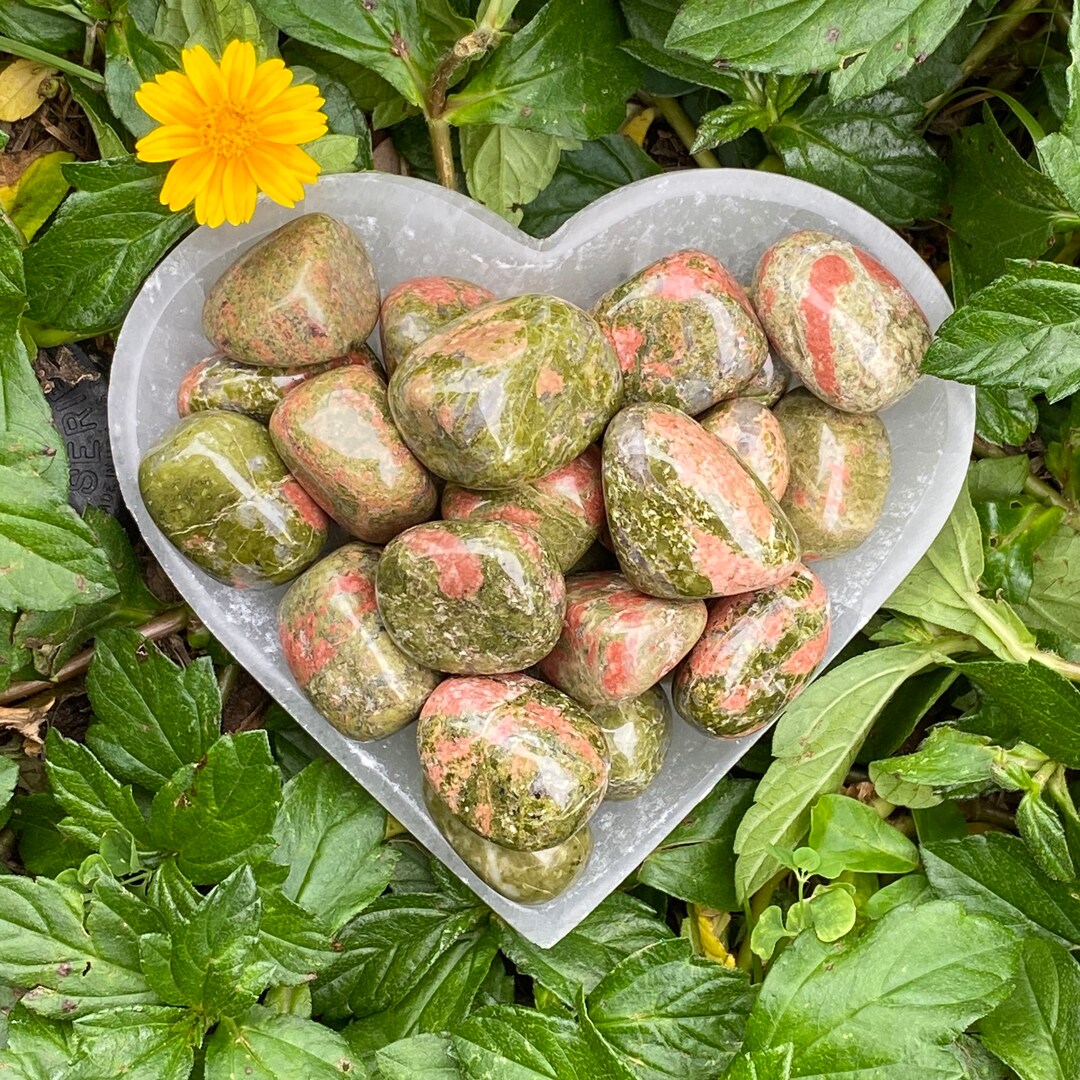 Unakite, Unakite Tumbled Stones, Unakite Tumble Stone, Polished Unakite ...