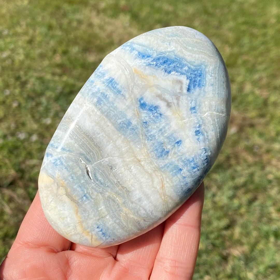 Blue Scheelite Palm Stone: Lapis Lace Onyx, Throat Chakra - Etsy