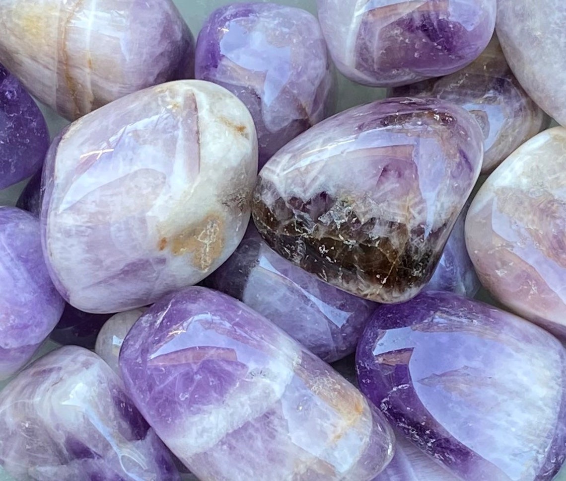 Chevron Amethyst Dog Tooth Amethyst Banded Amethyst Tumbled | Etsy