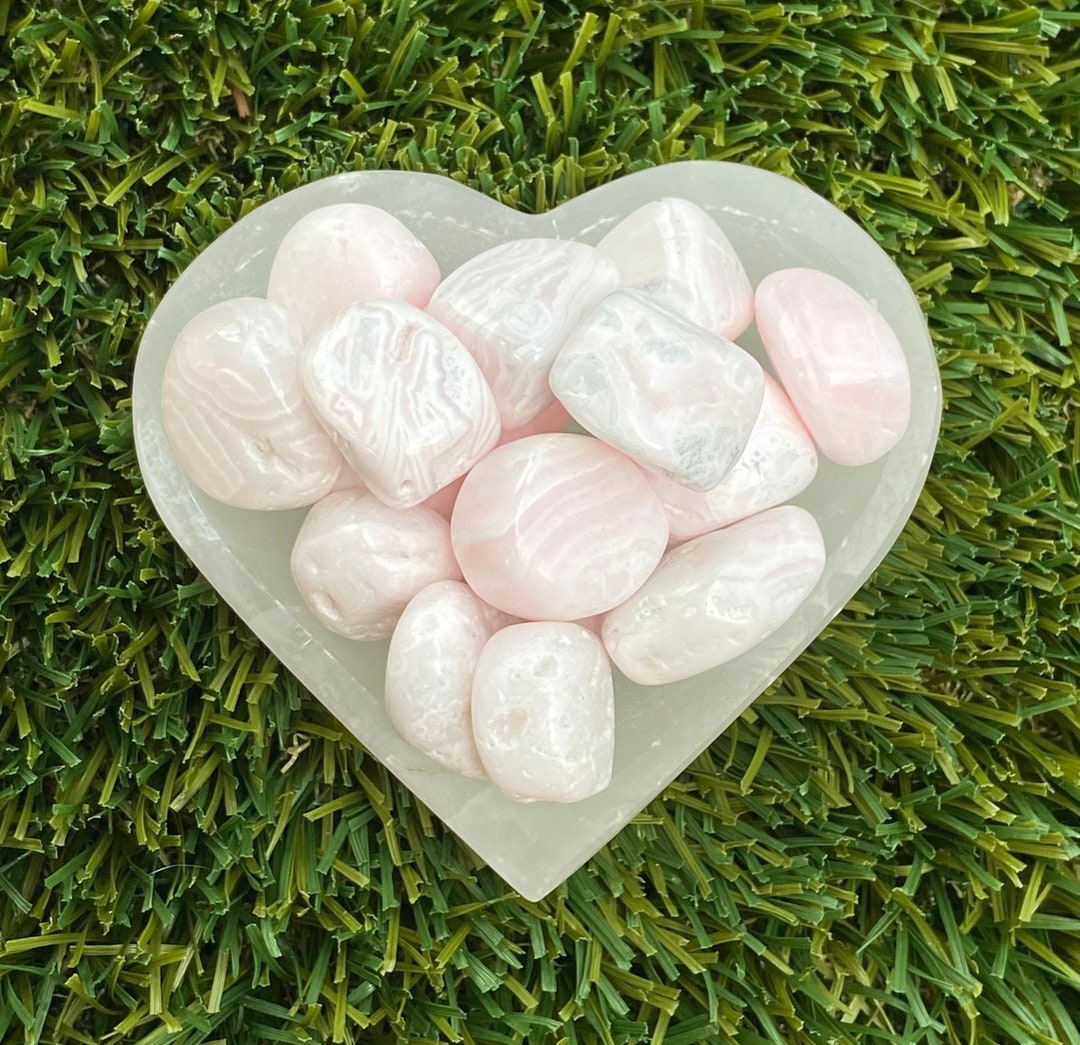 Large Pink Mangano Calcite Tumbled Stones, Manganoan Calcite, Pink ...
