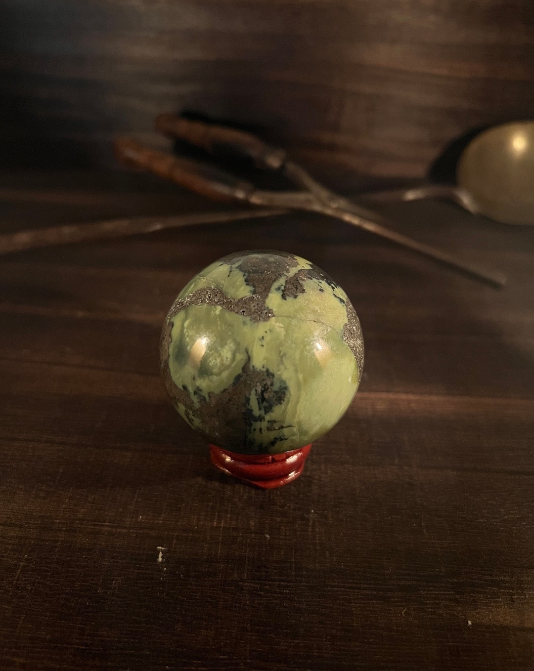 Polished Serpentine Sphere: New Jade Crystal, Root & Heart Chakra - Etsy
