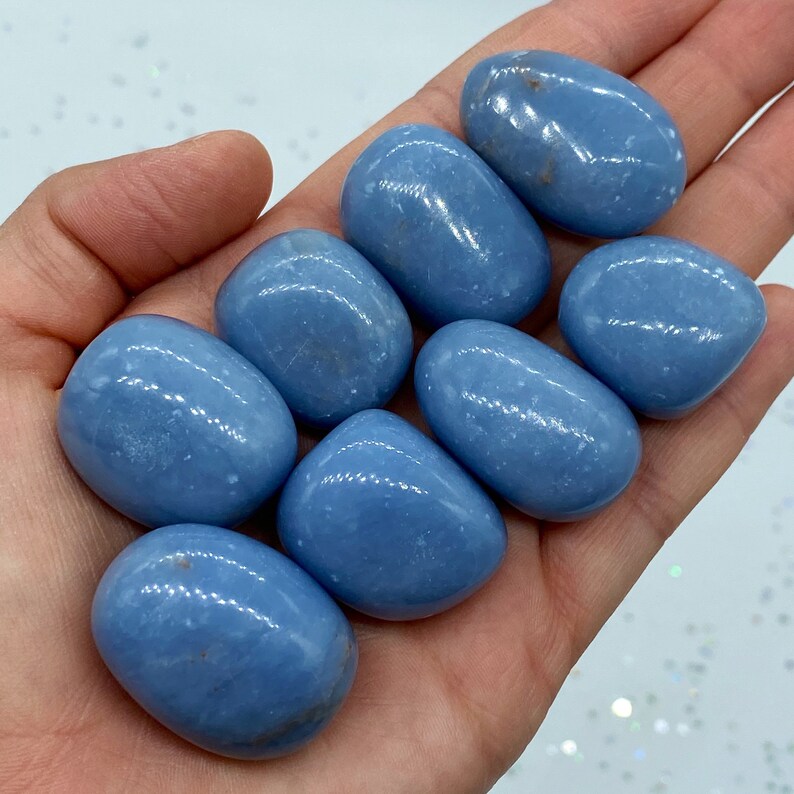 Angelite Angelite Tumbled Stone Angel Stone 'A' | Etsy