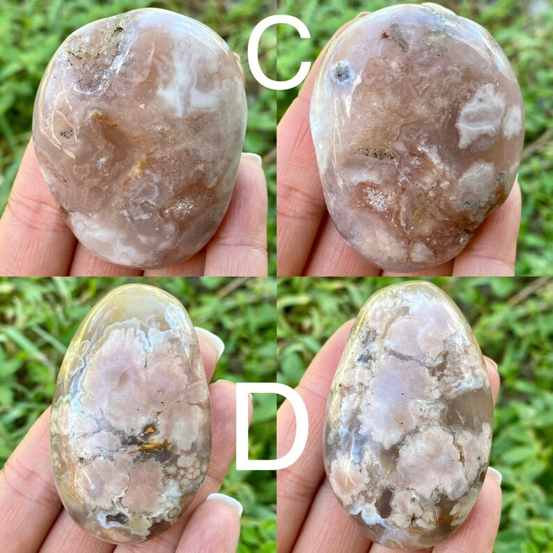 Cherry Blossom Agate Palm Stone Flower Agate Palm Stone - Etsy