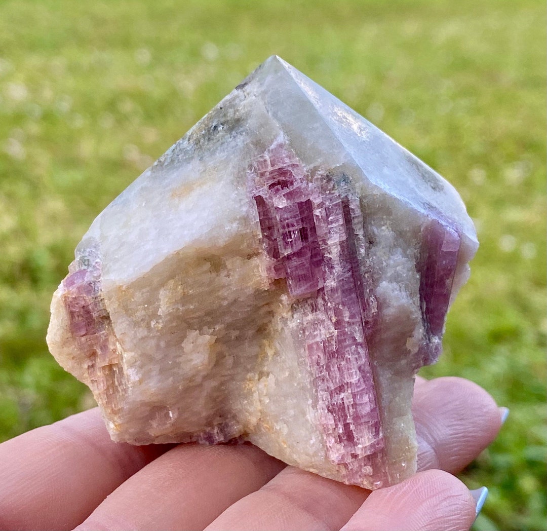 Rubellite Tourmaline in Quartz Matrix Polished Point - Brazil - Etsy