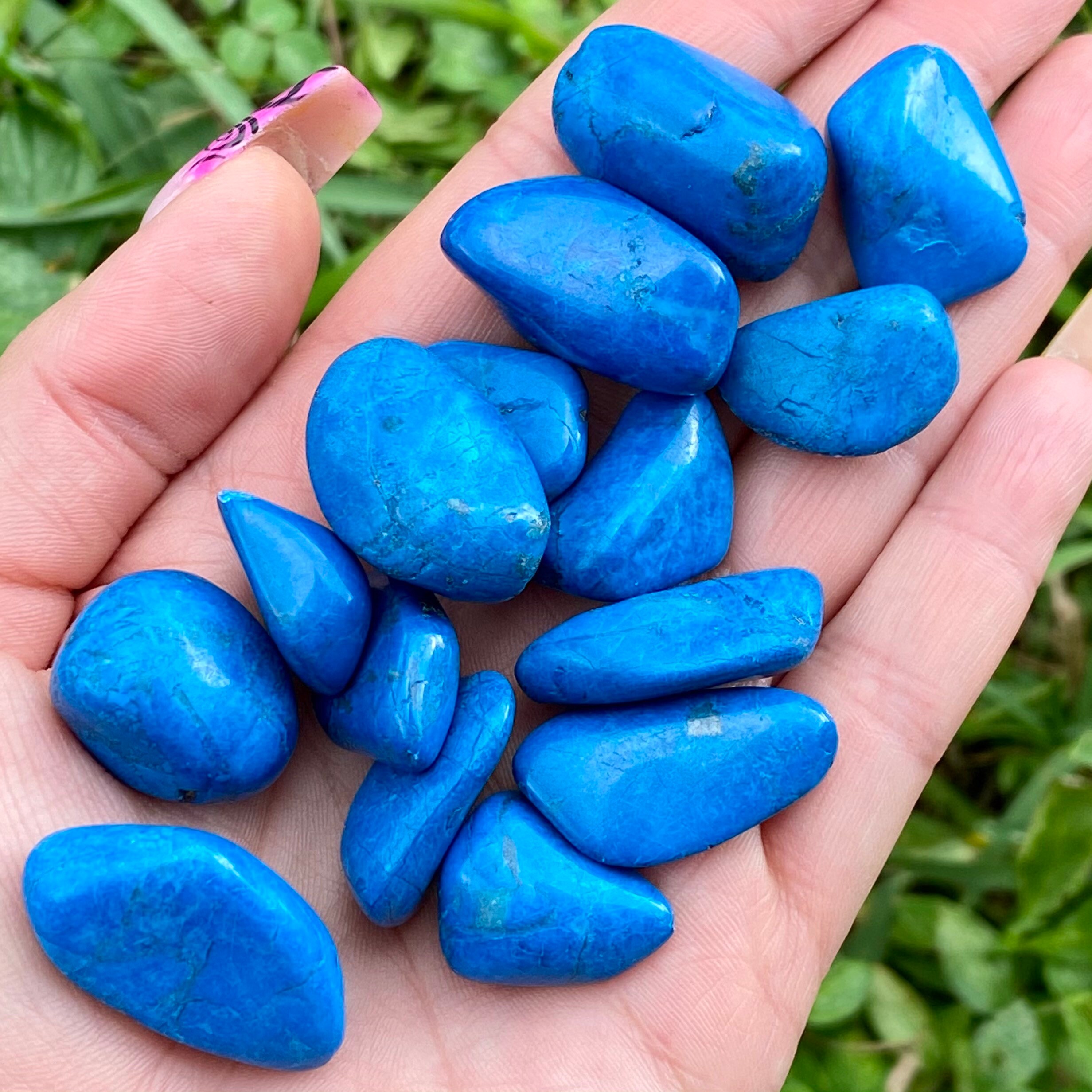 Small Blue Howlite Tumbled Stone Howlite Tumble Crystal | Etsy