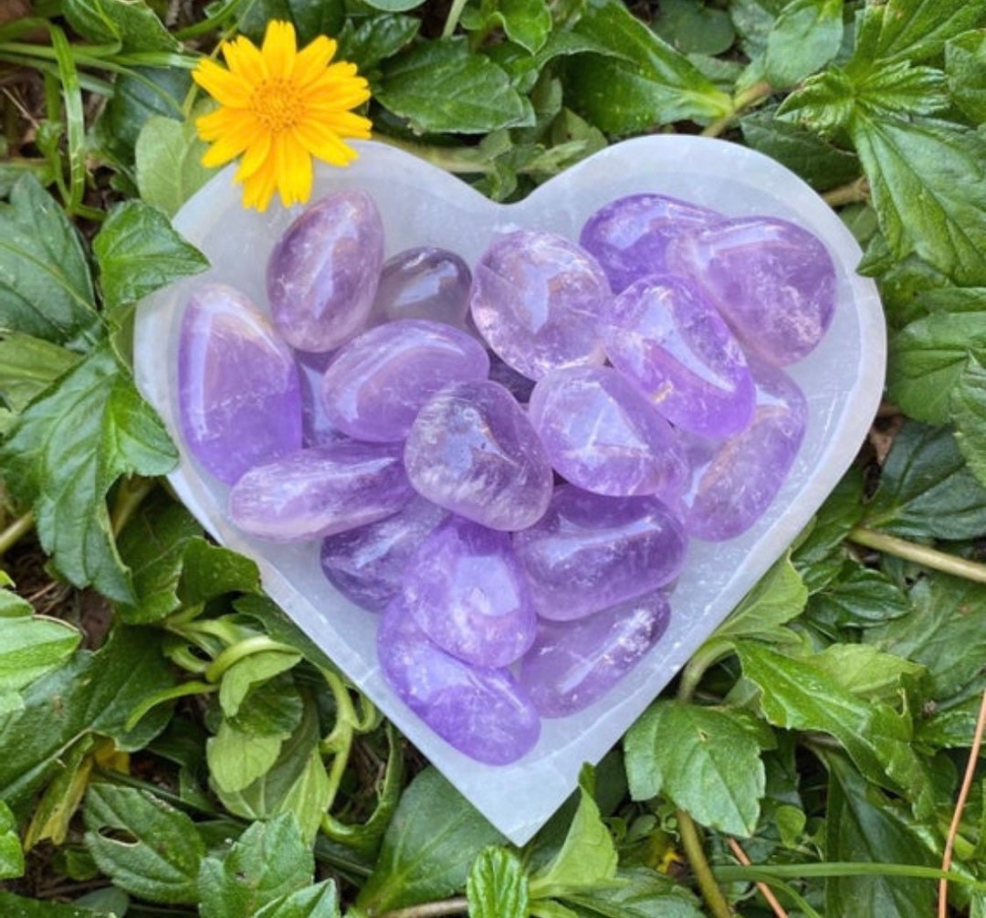 Small Amethyst Tumbled Stones, Amethyst Tumble Stone, Amethyst, Smooth ...