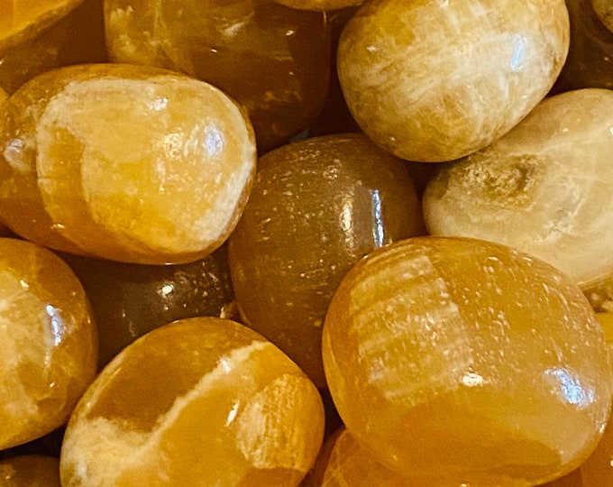 Honey Calcite, Honey Calcite Tumbled Stone, Brown Calcite, Amber ...