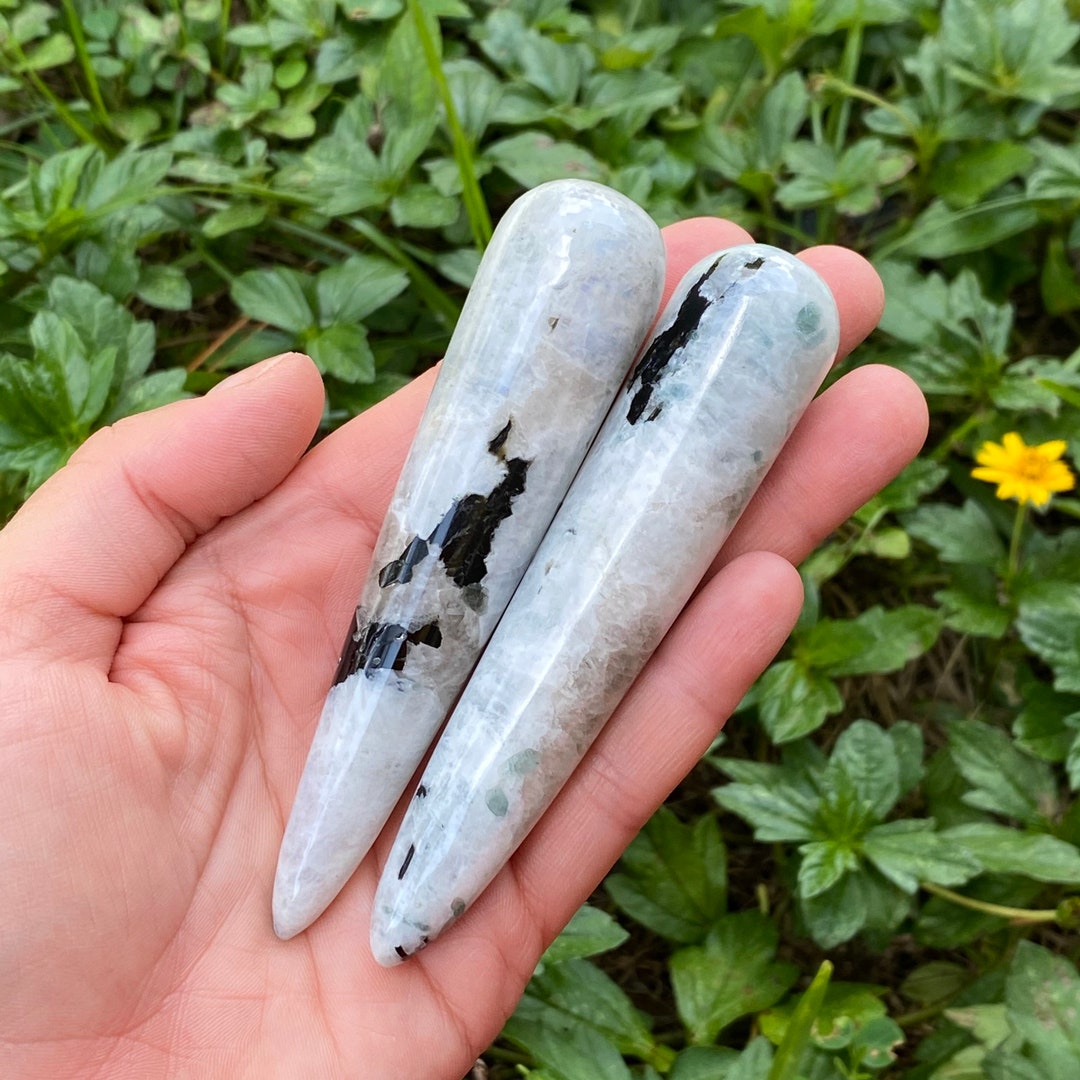 Rainbow Moonstone Massage Wand, Rainbow Moonstone Crystal Wand, Crystal ...