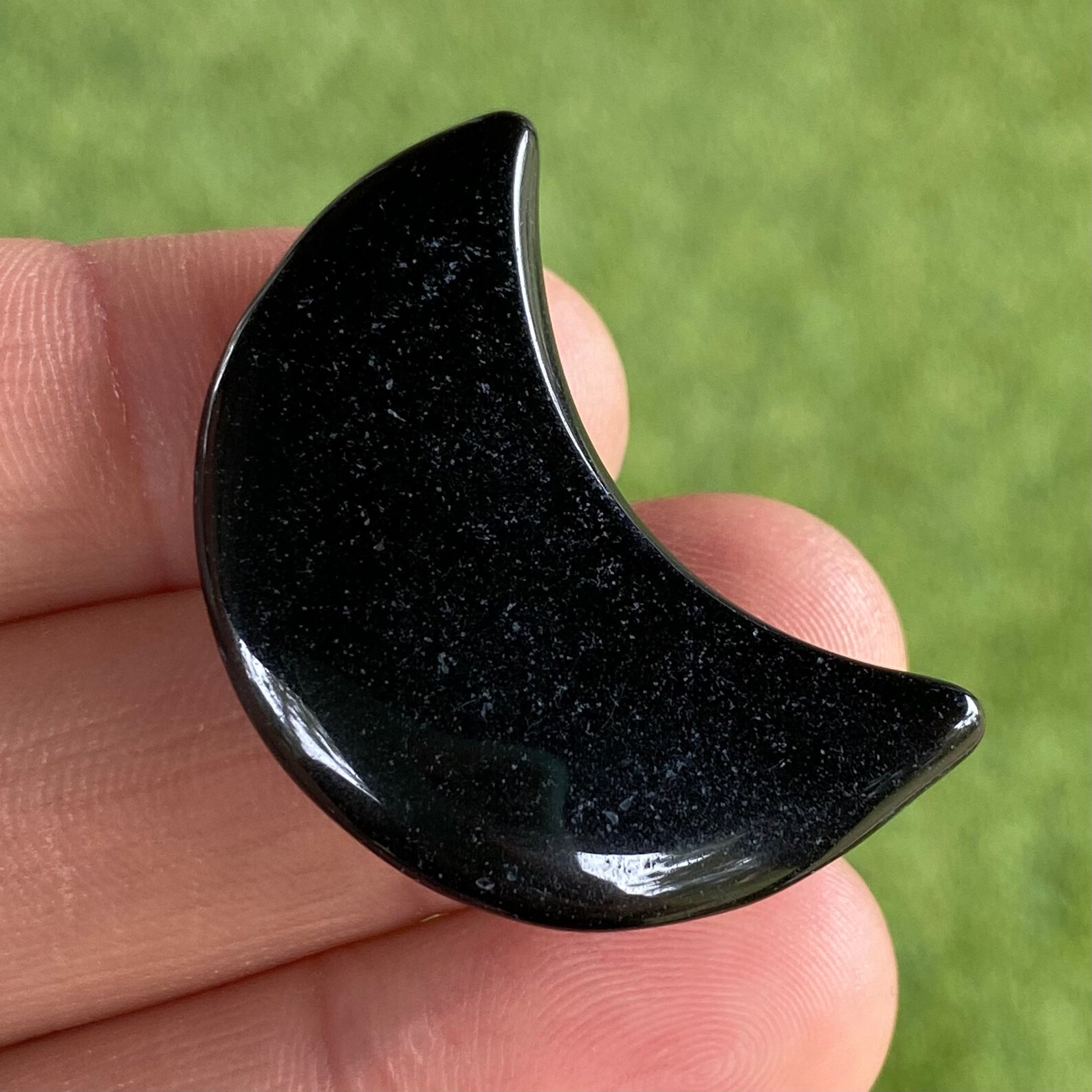 Black Obsidian Crescent Moon Black Obsidian Obsidian | Etsy