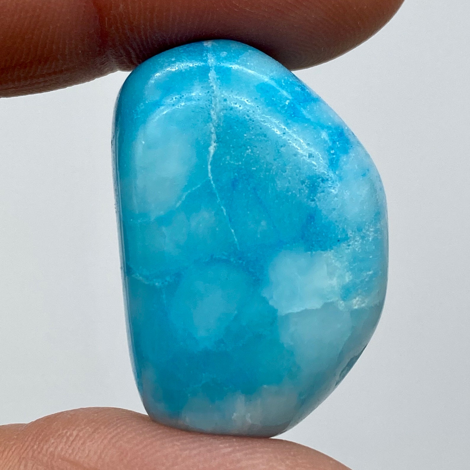 Blue Aragonite Tumbled Stone: Dyed Crystal of Hope - Etsy