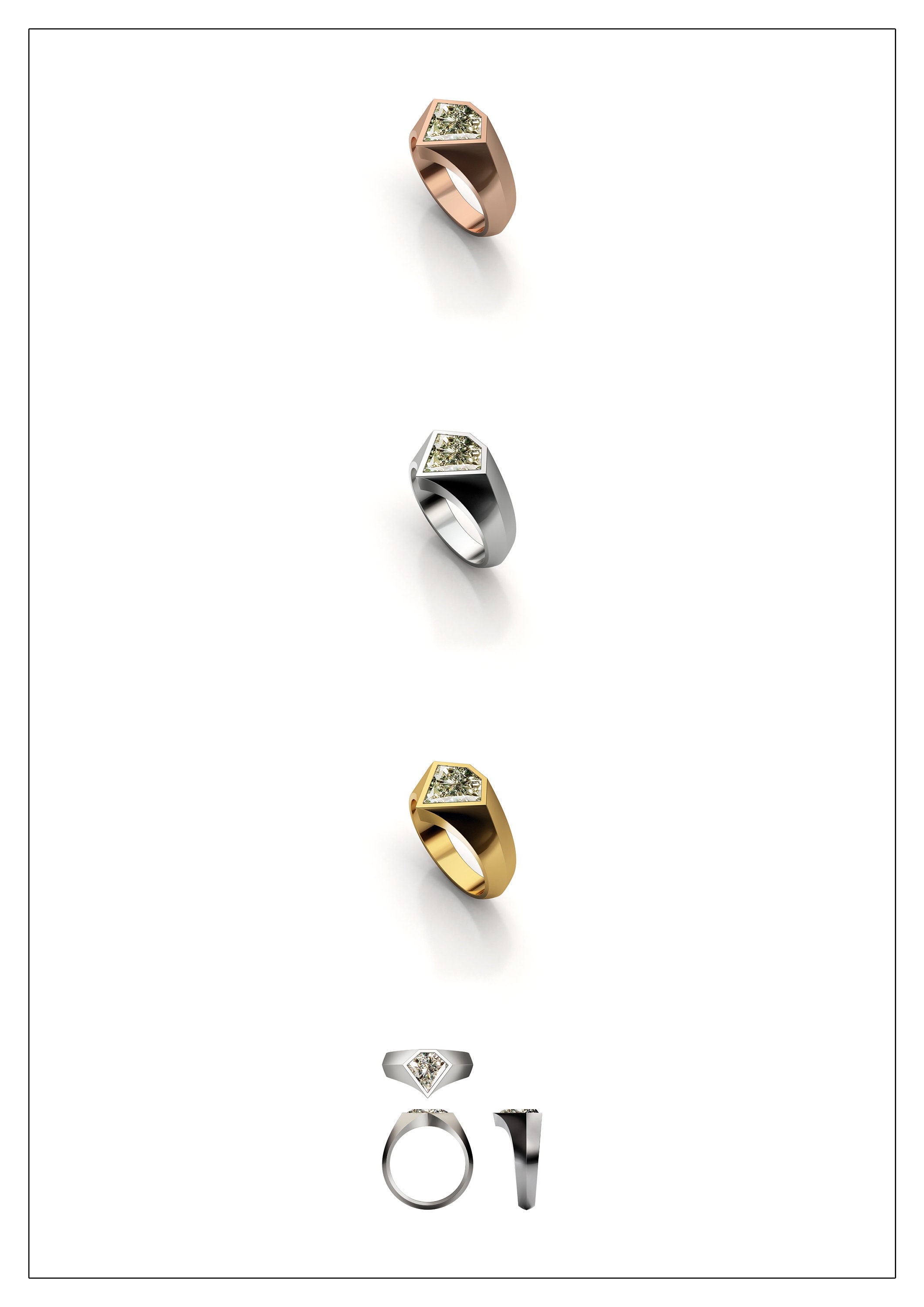 Platinum and Diamond Superman Ring Set With 1.16ct Champagne Diamond - Etsy