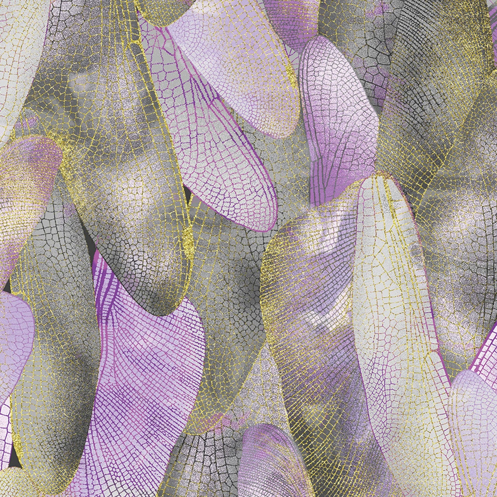 Dragonfly Dance - 8501M-61 - Gilded Wings Lavender/gray - From Kanvas ...