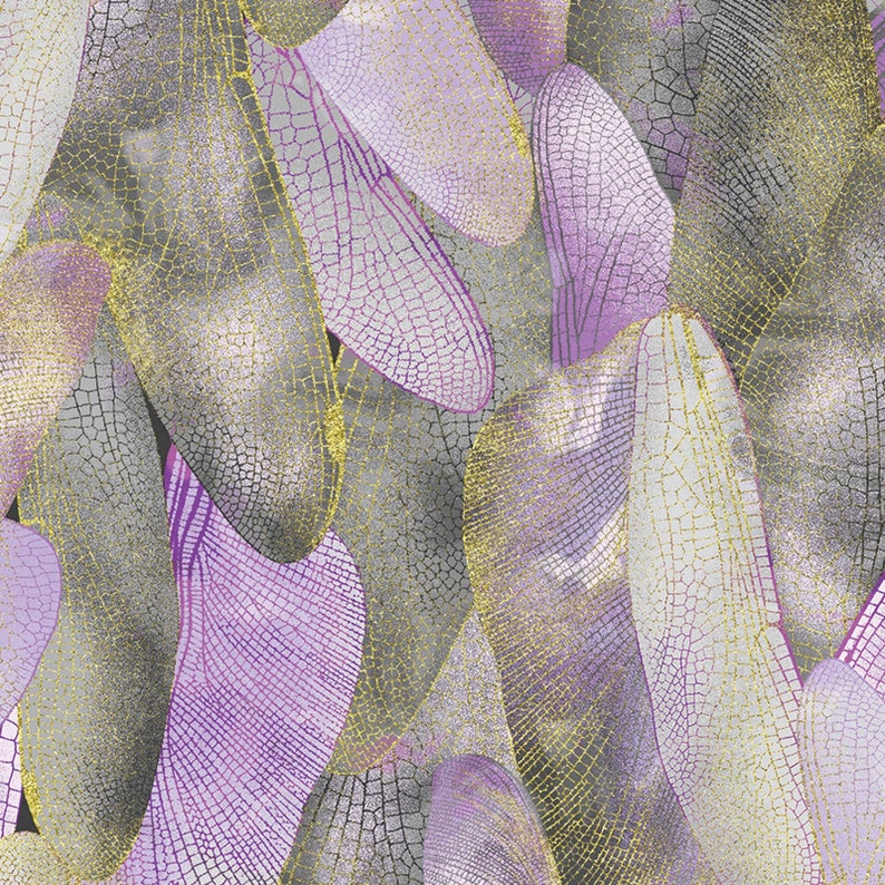 Dragonfly Dance - 8501M-61 - Gilded Wings Lavender/gray - From Kanvas ...