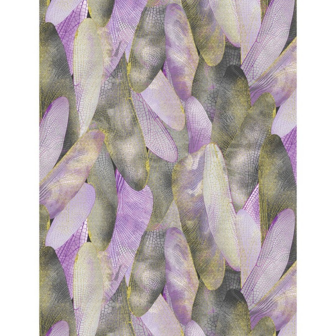 Dragonfly Dance - 8501M-61 - Gilded Wings Lavender/gray - From Kanvas ...