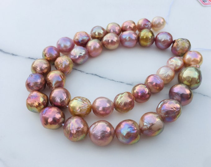 Natural Amazing Metallic Rainbow Color Baroque Pearl Strand for ...