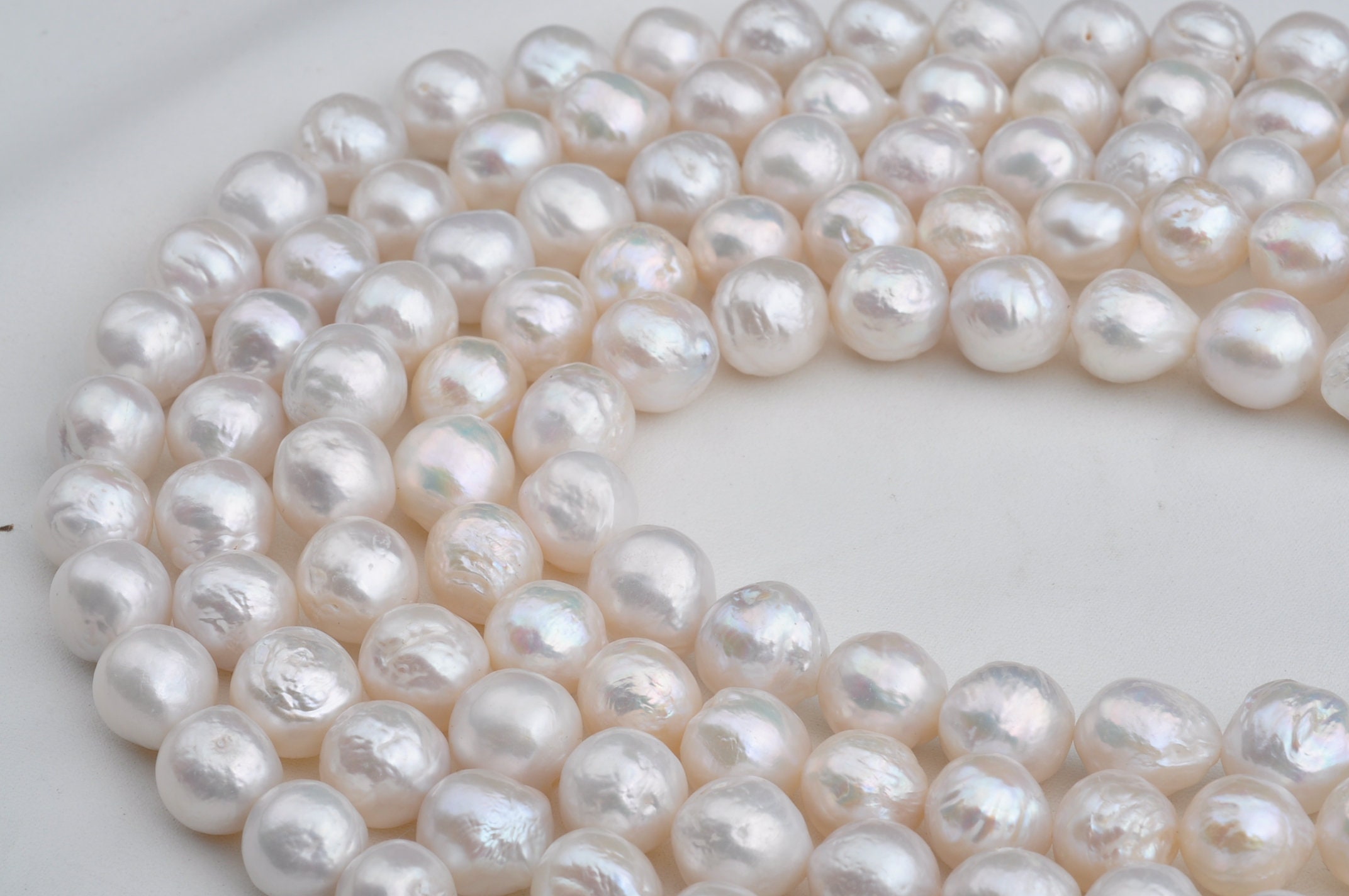 10-11mm Large Natural White Pearl Strands,nuclear Fresh Water Pearl ...