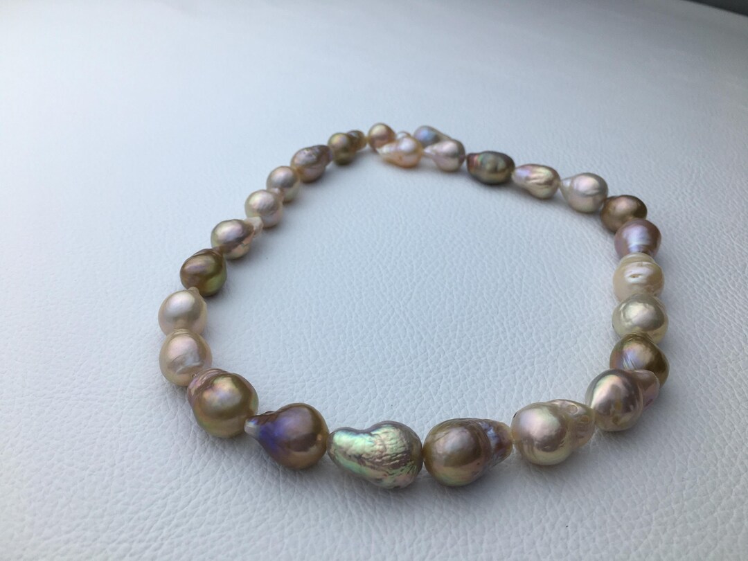 Natural Metallic Color Wrinkled Ripple Pearl Strand, Natural Baroque ...