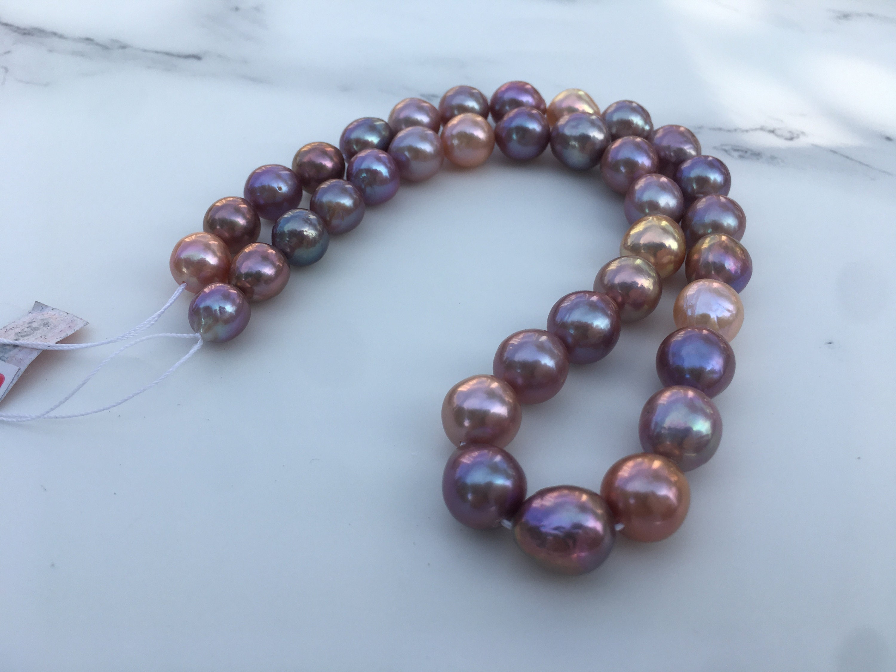 Natural Edison Pearl Strand With Metallic Hue,natural Semi-baroque ...