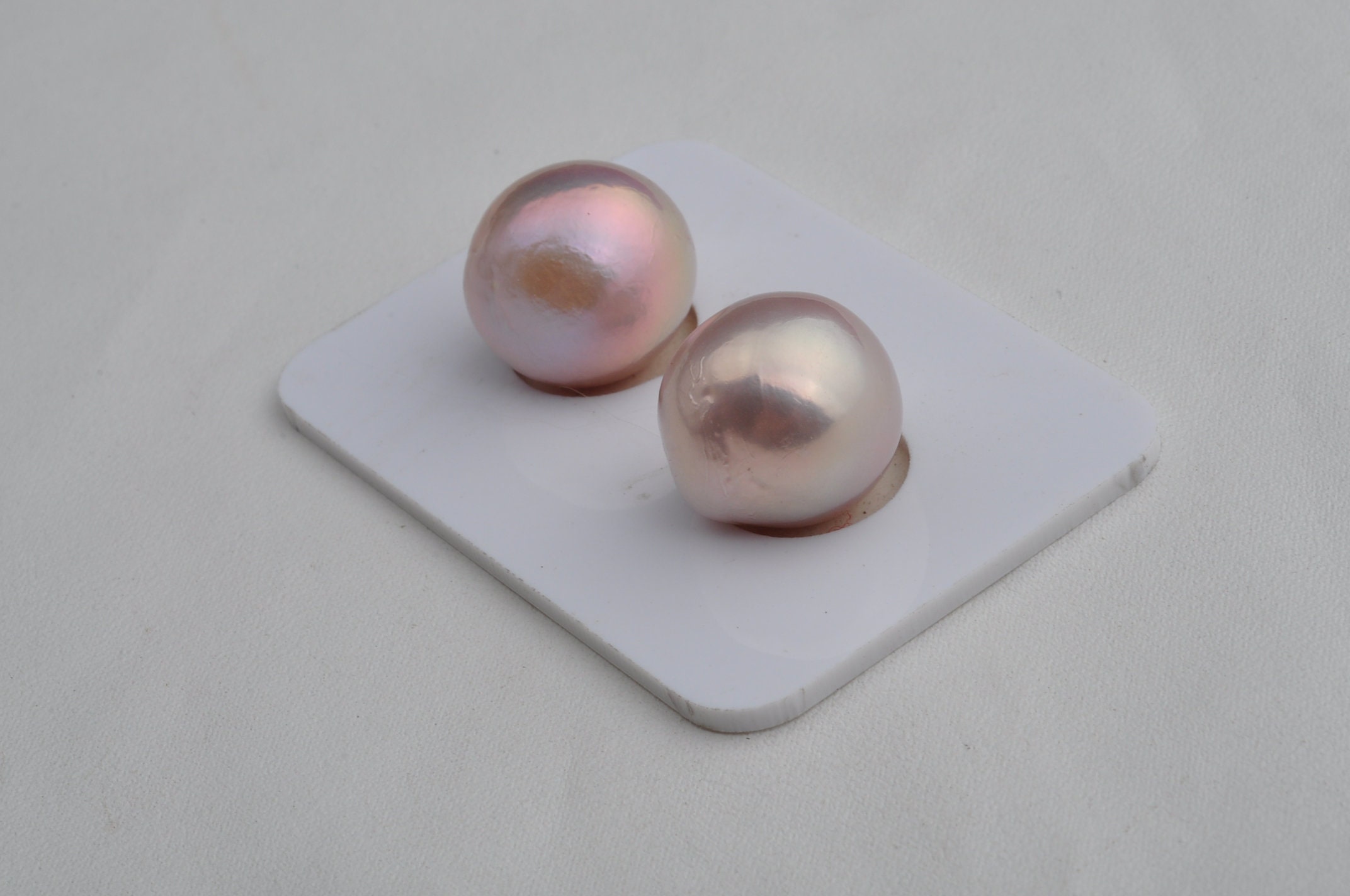 14mm Large Pink Edison Pearl Pair,baroque Pearl Pair,metallic Color ...