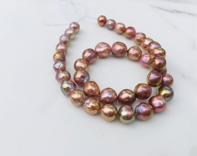 Natural Metallic With Bronze Color Baroque Pearl Strand,natural ...