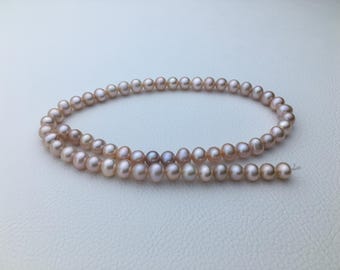 Natural Metallic Gold Short Potato Shape Pearl Strand|7-8mm Natural ...