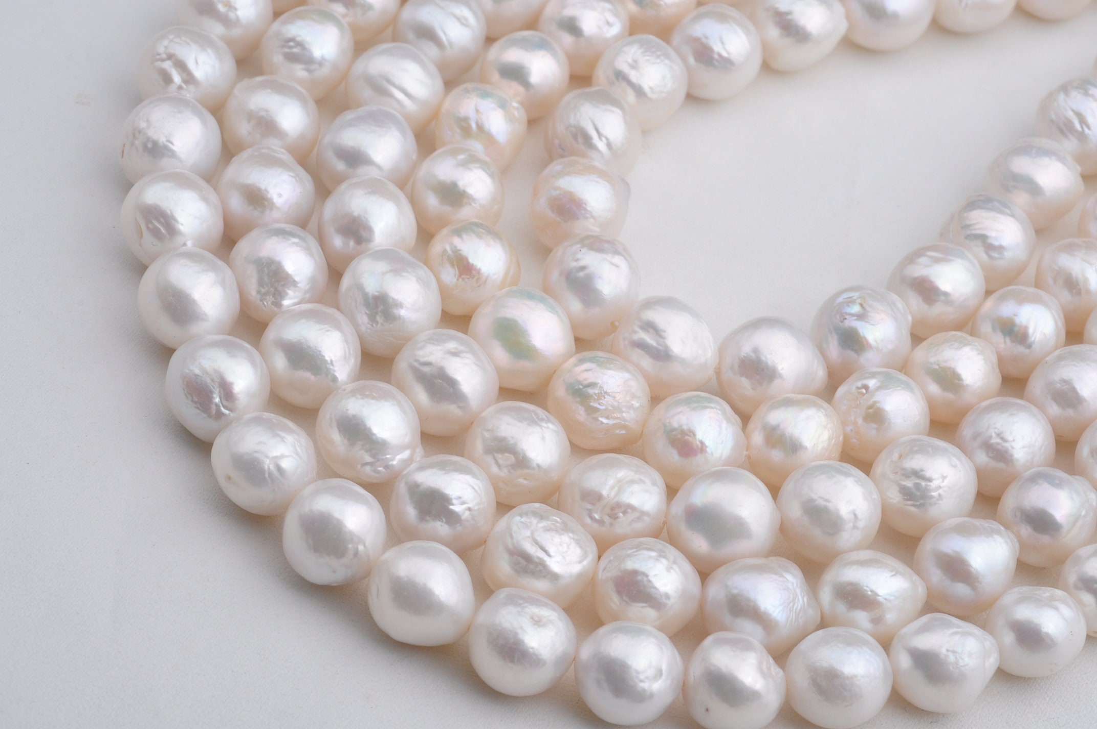10-11mm Large Natural White Pearl Strands,nuclear Fresh Water Pearl ...