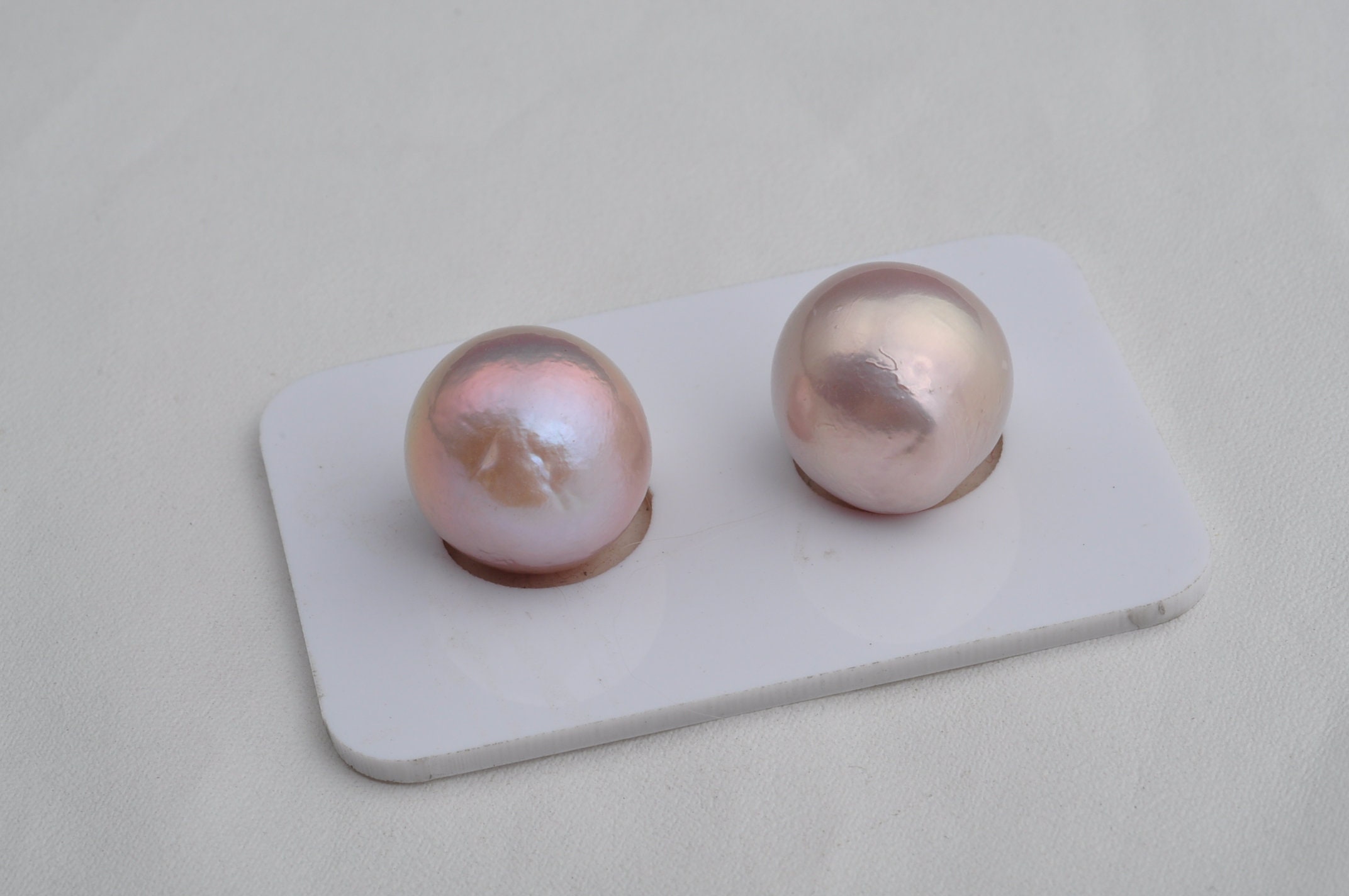 14mm Large Pink Edison Pearl Pair,baroque Pearl Pair,metallic Color ...
