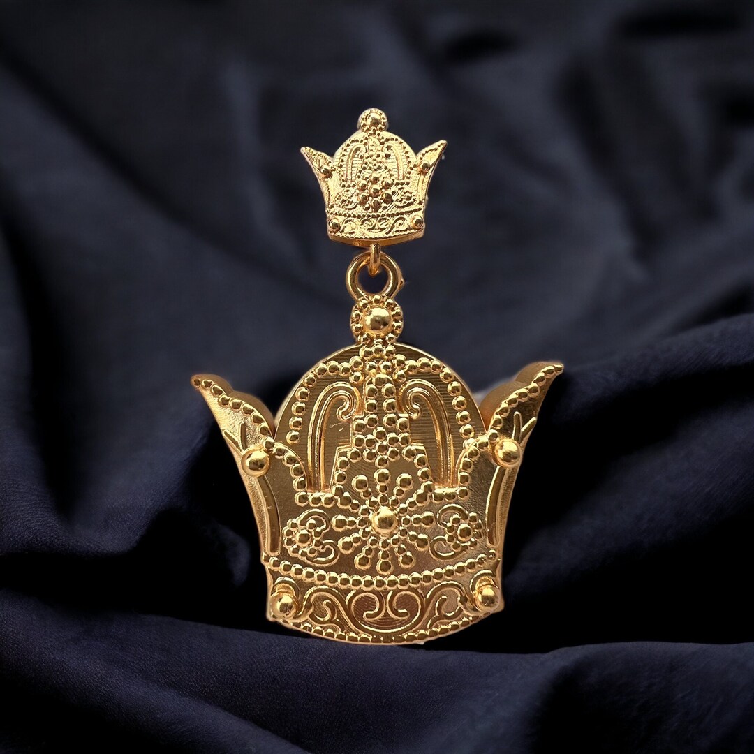 22k Gold Plated Persian Crown Coat of Arm Farah Diba Persia - Etsy