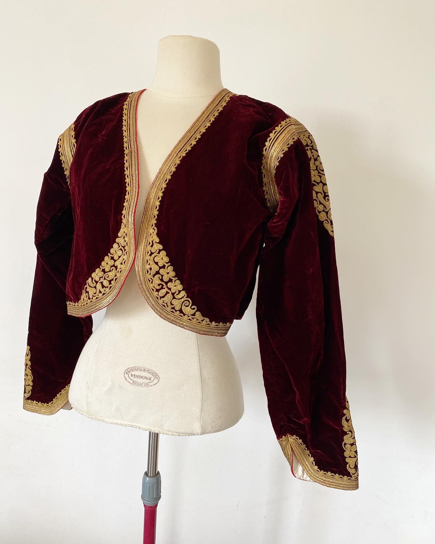 Antique Ottoman Jacket 1900s 1910s 19th Century Linen Sack Velvet ...