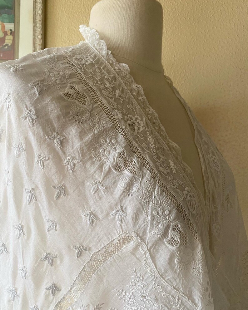 Antique 18th Century Handmade Lace Embroideries Shawl Stole Collar ...