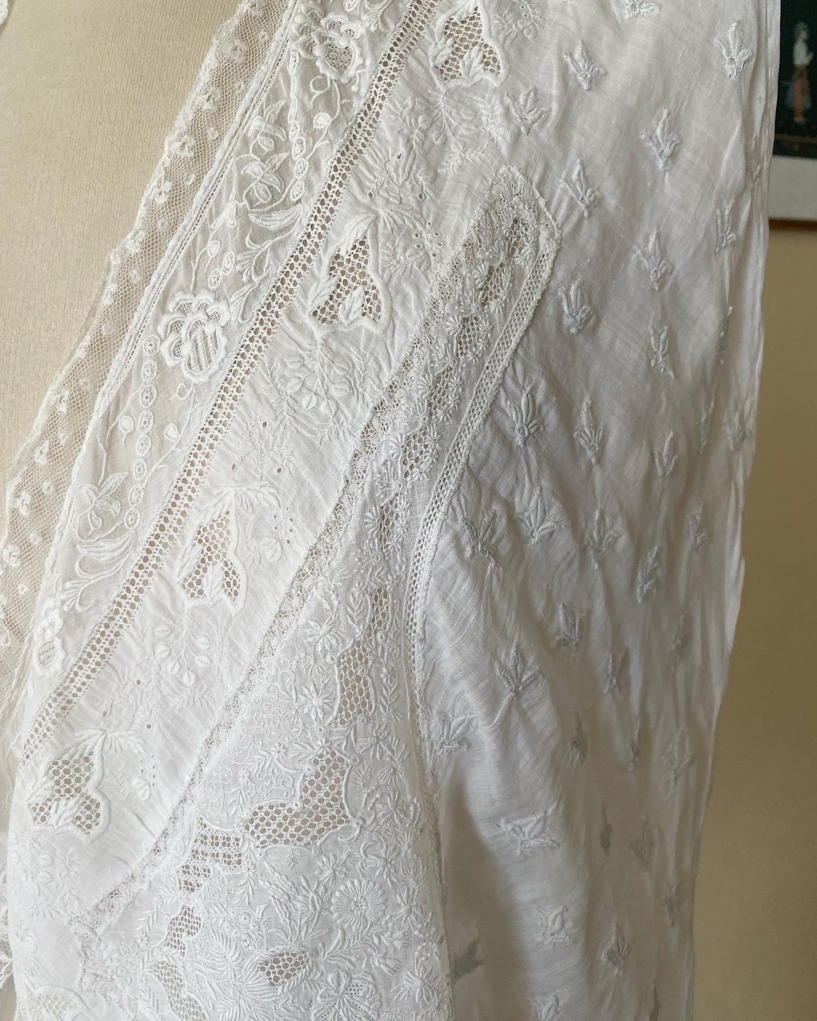 Antique 18th Century Handmade Lace Embroideries Shawl Stole Collar ...