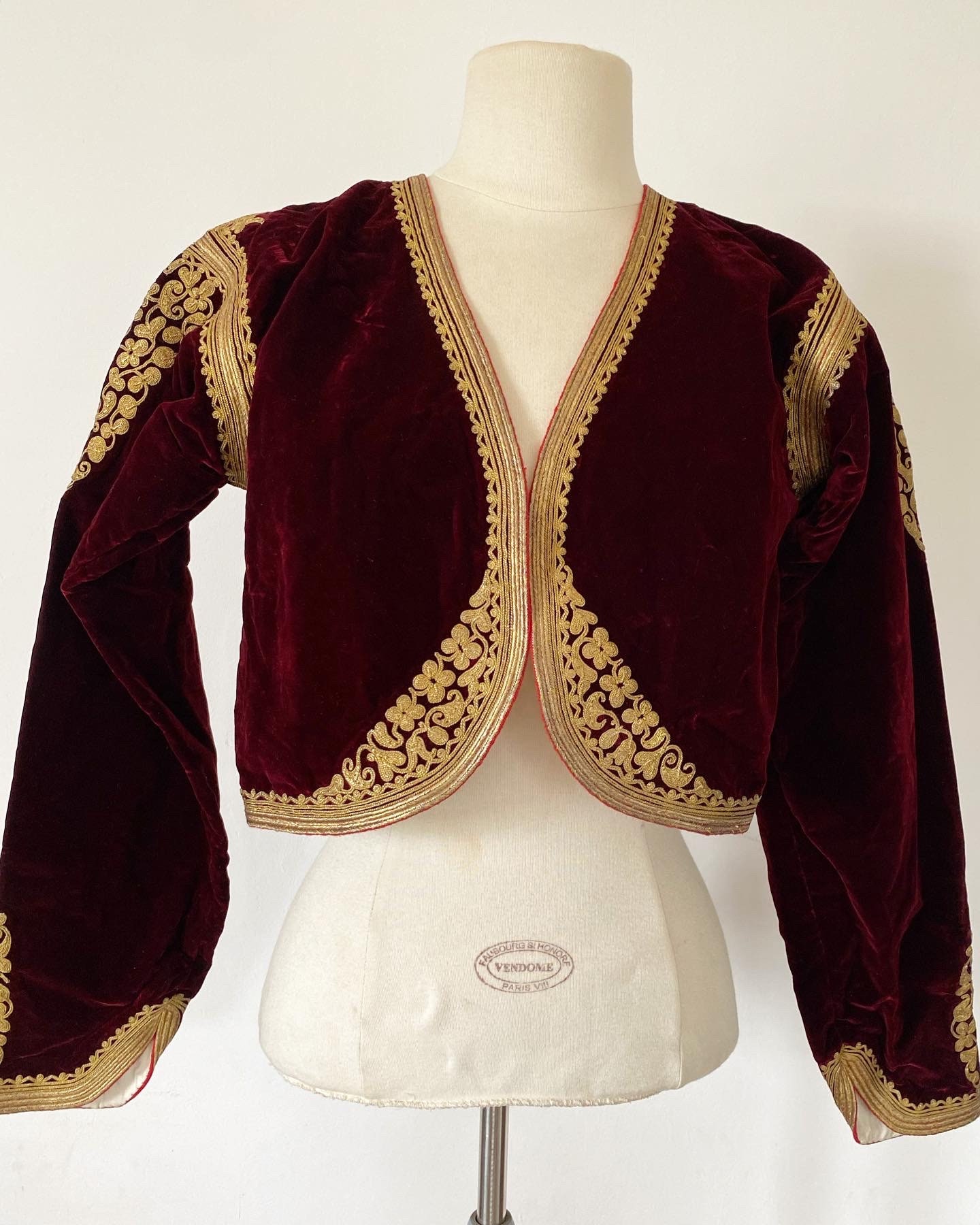 Antique Ottoman Jacket 1900s 1910s 19th Century Linen Sack Velvet ...