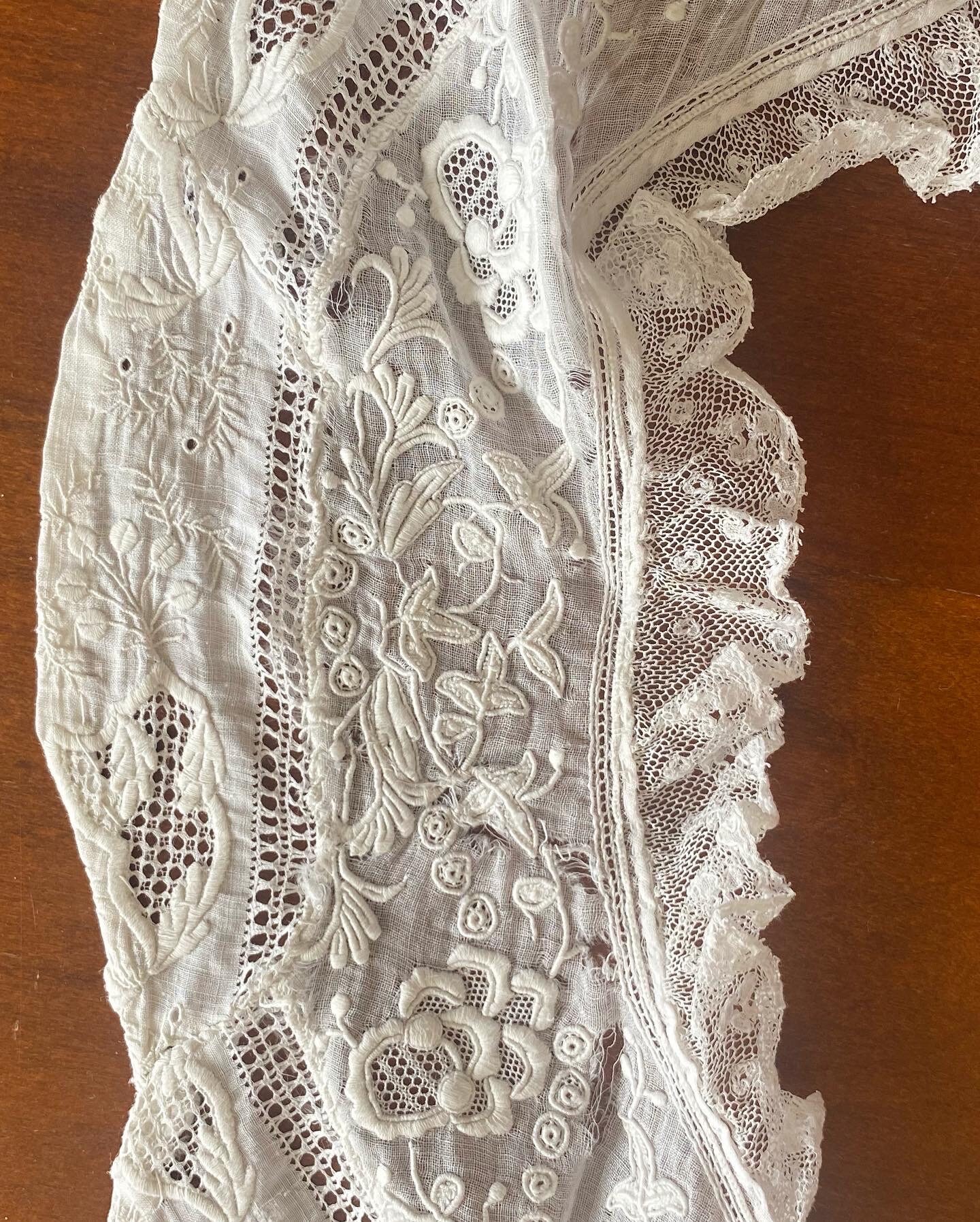 Antique 18th Century Handmade Lace Embroideries Shawl Stole Collar ...