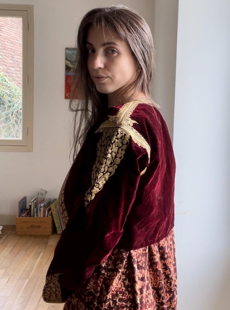 Antique Ottoman Jacket 1900s 1910s 19th Century Linen Sack Velvet ...
