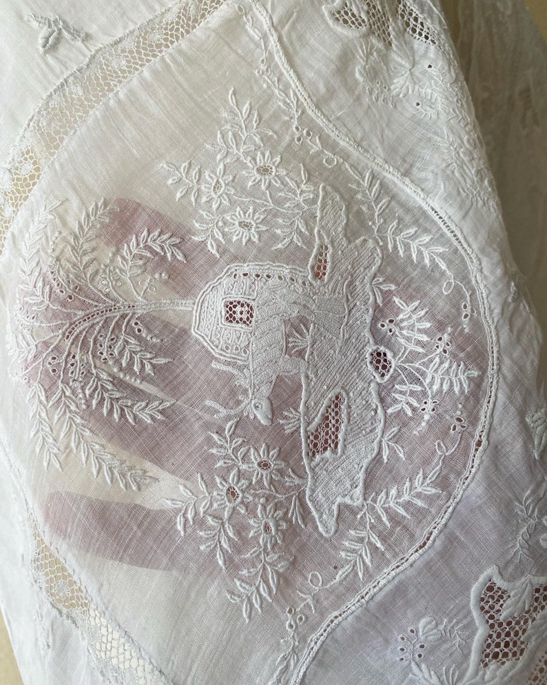 Antique 18th Century Handmade Lace Embroideries Shawl Stole Collar ...