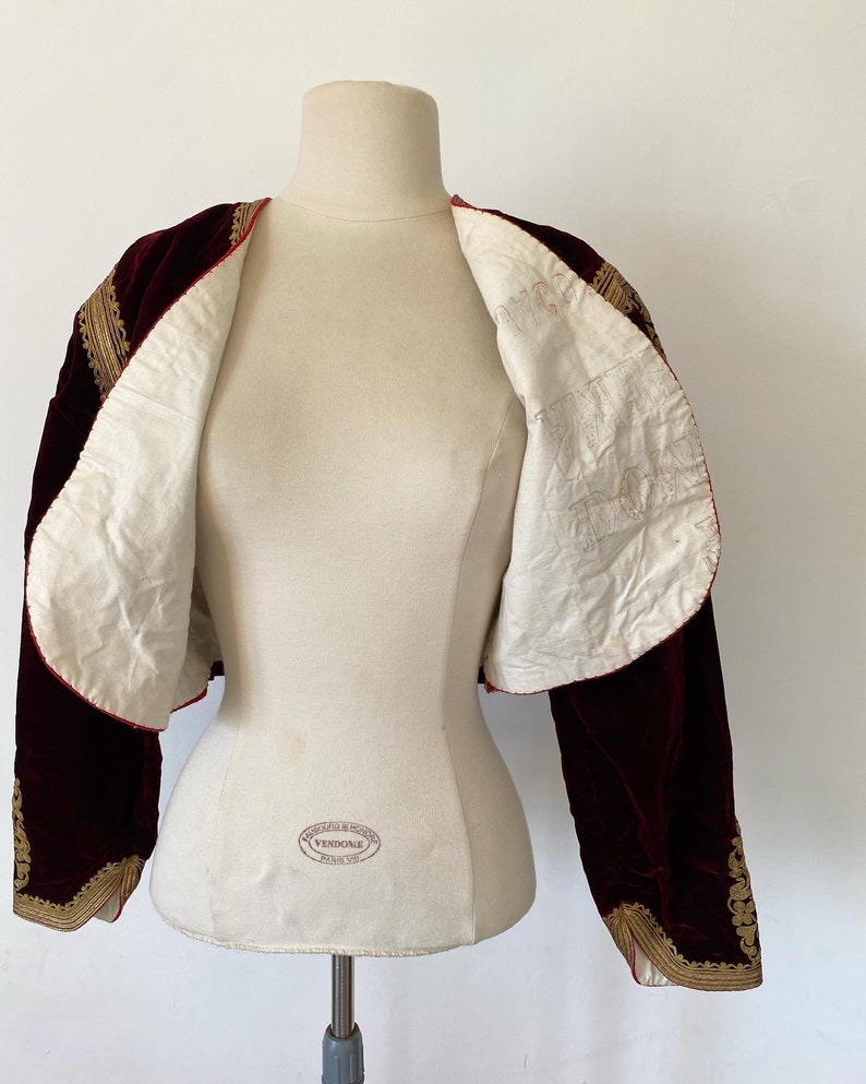 Antique Ottoman Jacket 1900s 1910s 19th Century Linen Sack Velvet ...