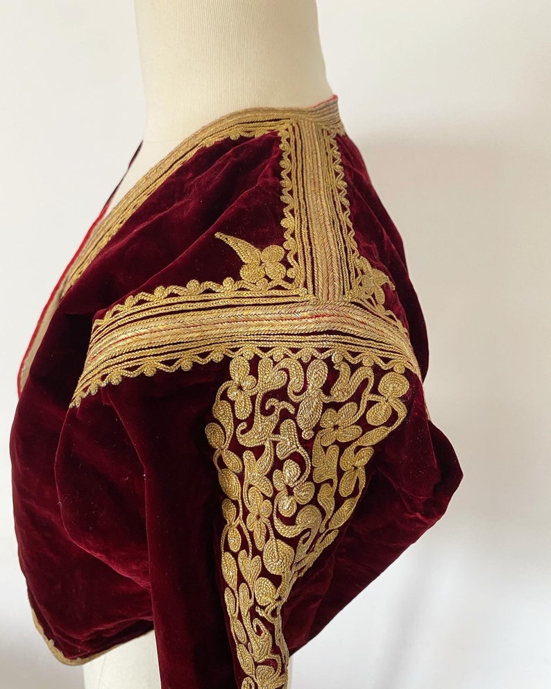 Antique Ottoman Jacket 1900s 1910s 19th Century Linen Sack Velvet ...