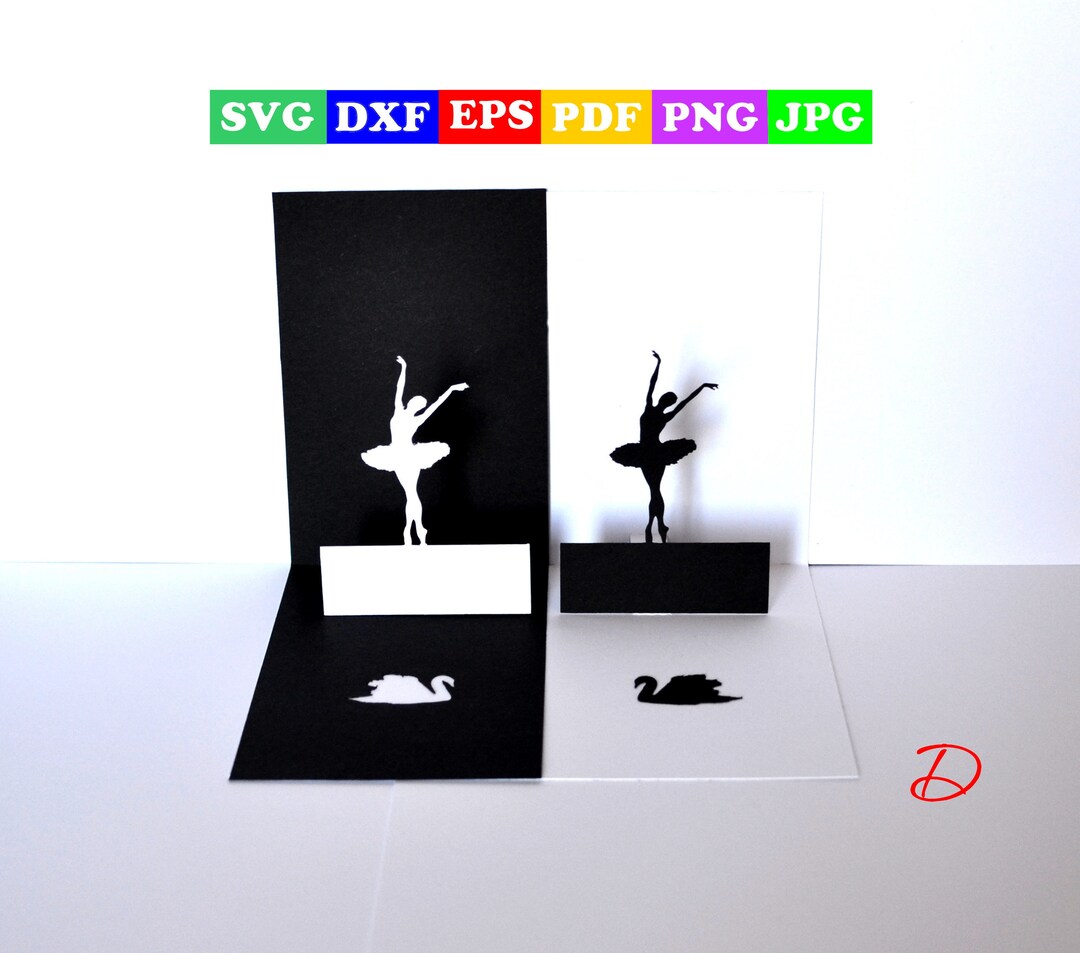 Ballet Card SVG, Ballet Postcard Digital Files for Cricut or Silhouette ...