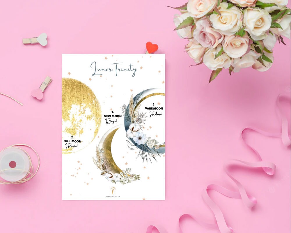 Lunar Phase Calendar Instant Download, Phases of the Moon Printable ...