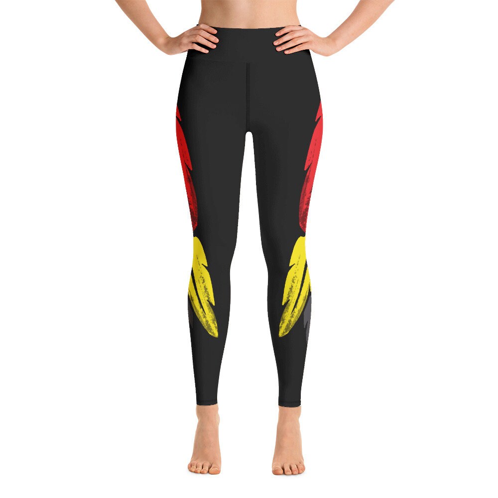 Native American Feather Design Yoga Leggings Inside Pocket American ...
