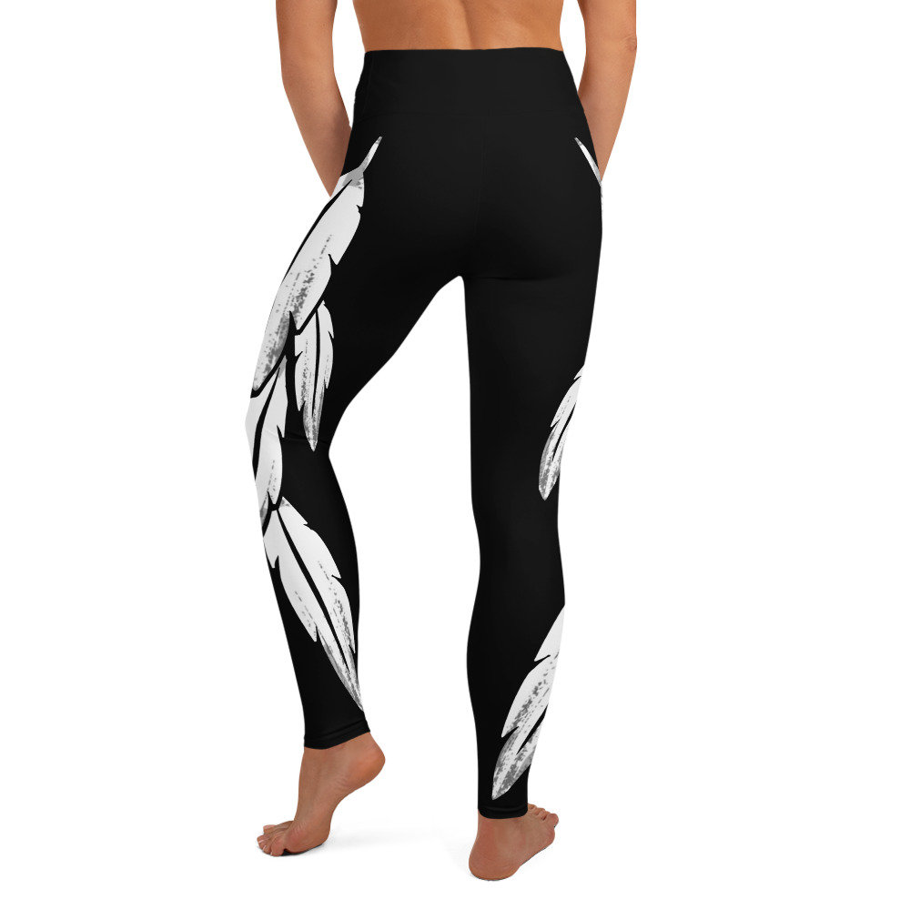 Native American Feather Design Yoga Leggings Inside Pocket American ...