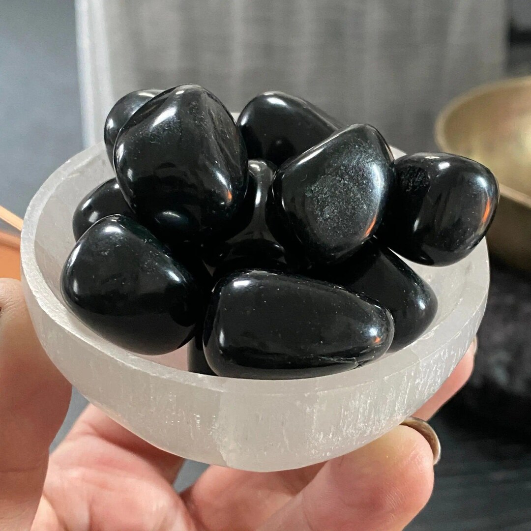 Greenland Black Jade Tumbled Stones - Etsy